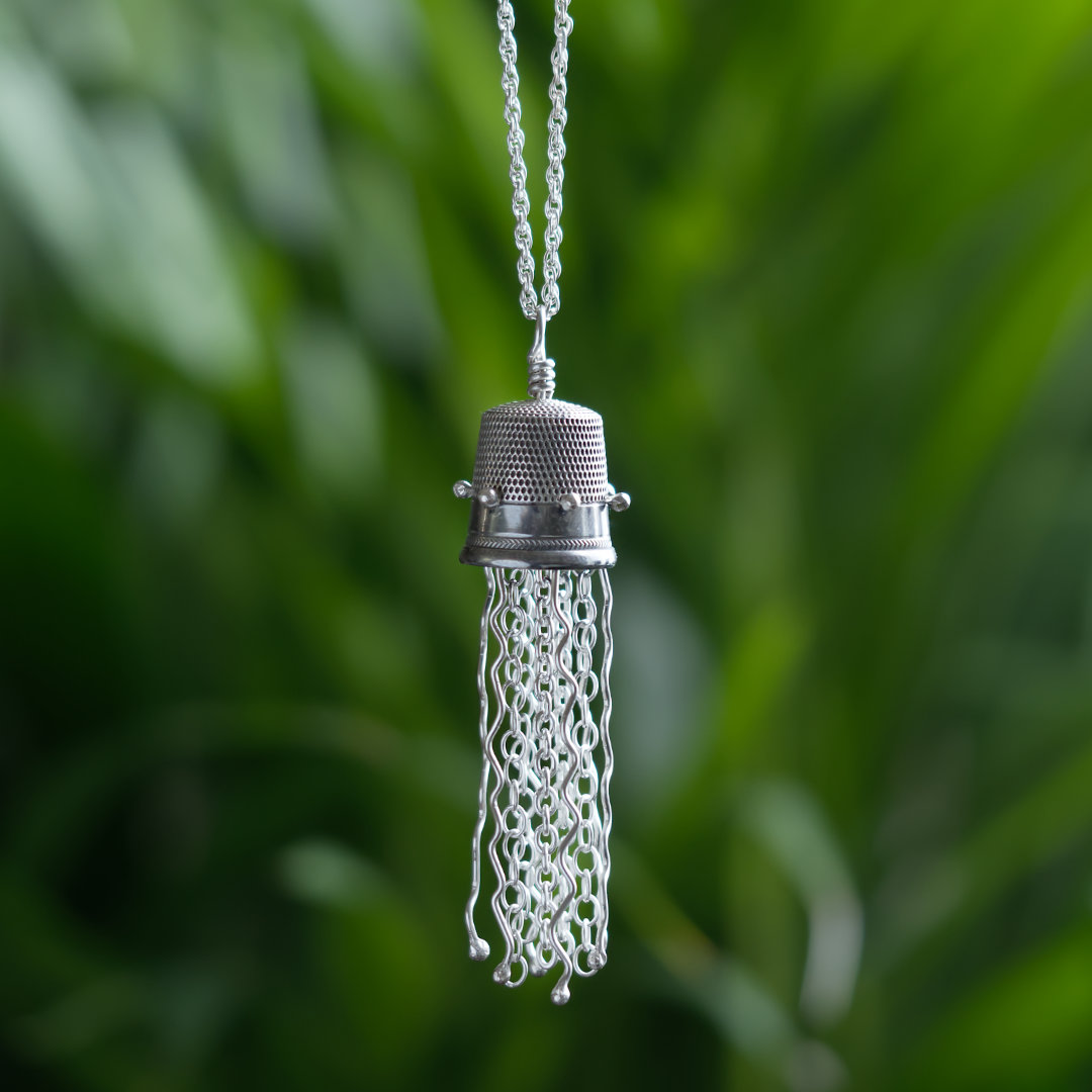 Jellyfish Pendant made from an antique thimble by Milomade Jewellery ...